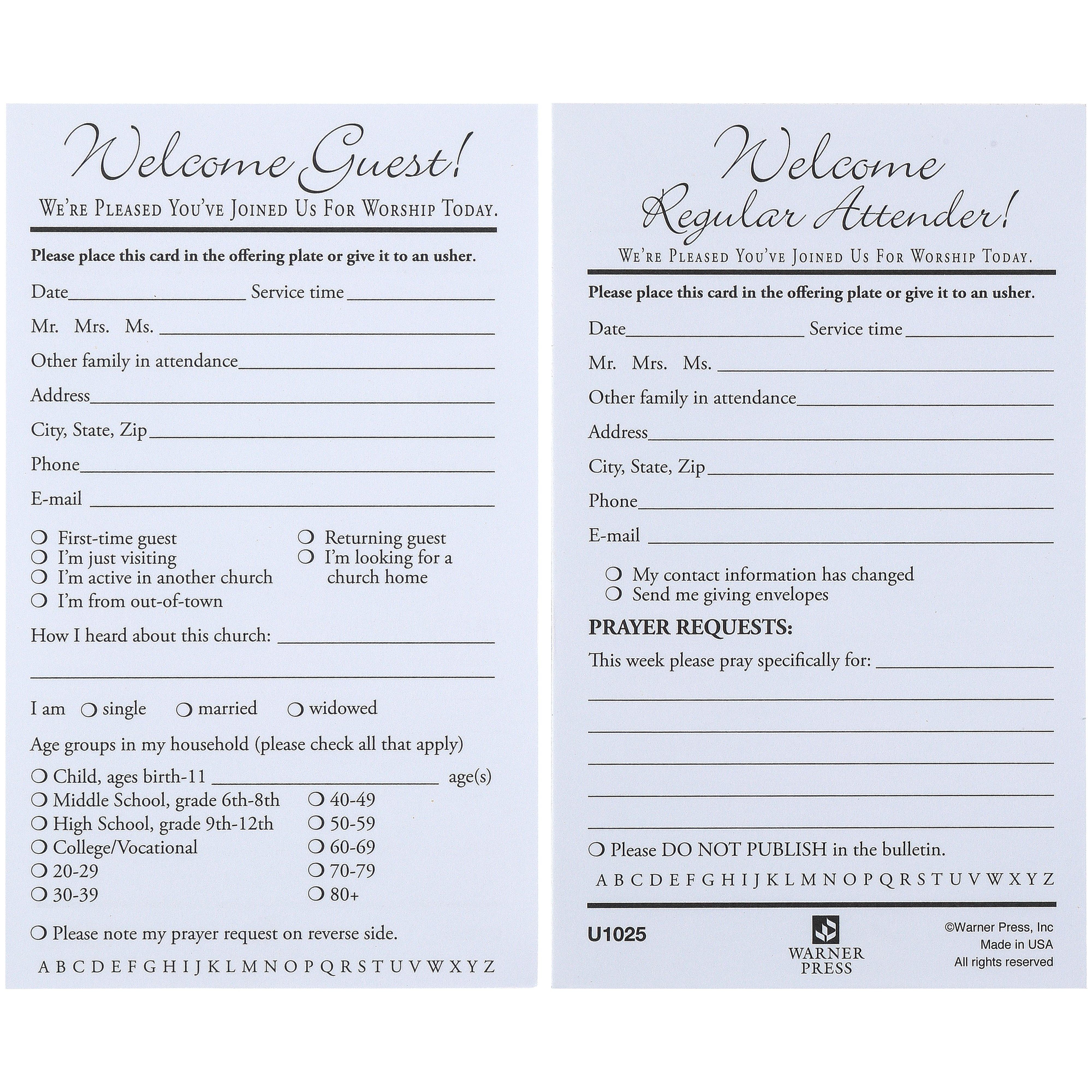 Welcome Guest Pew Cards, Pack of 50 | Mardel | 4172193