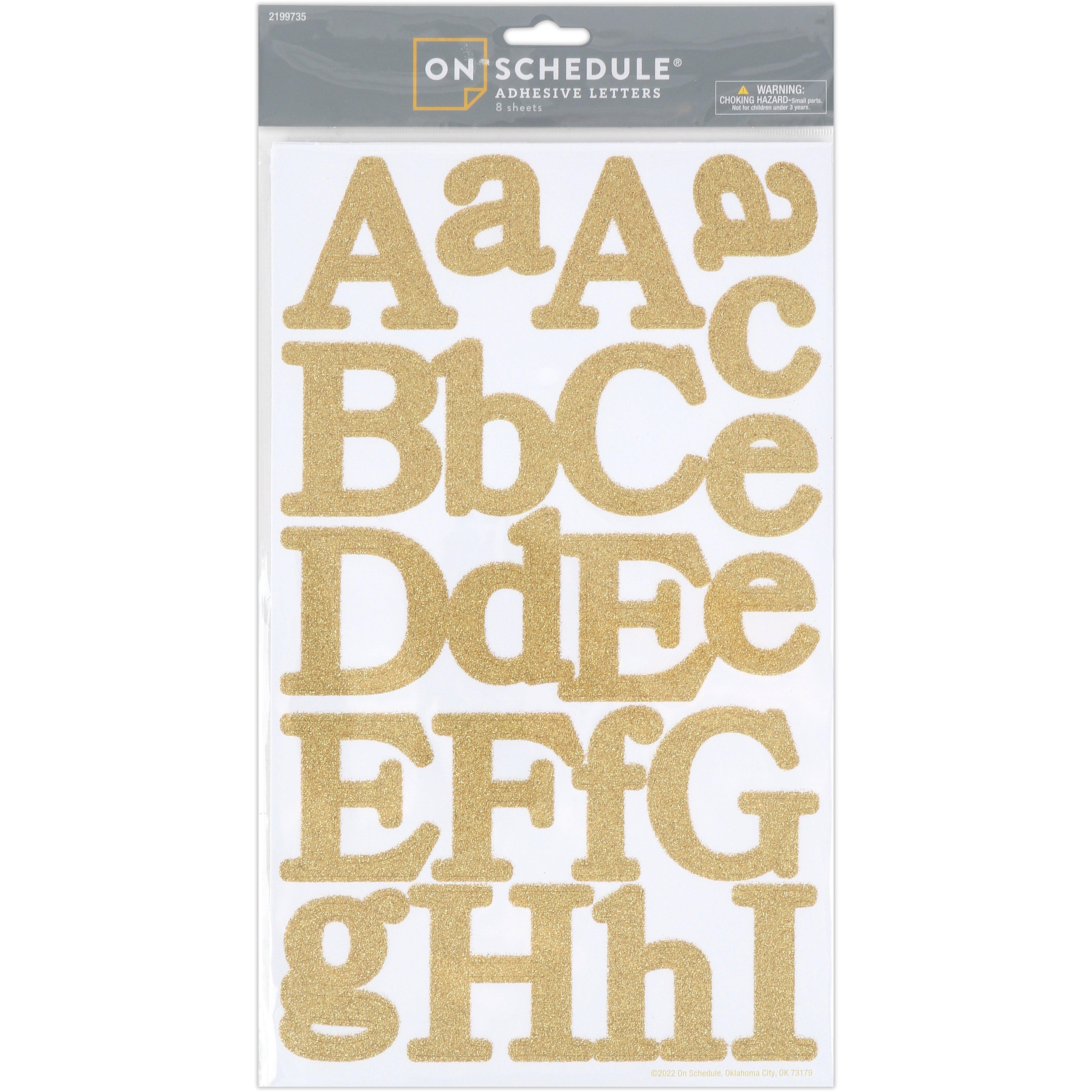 Gold Glitter Alphabet Stickers, 147 count | Mardel | 4174462