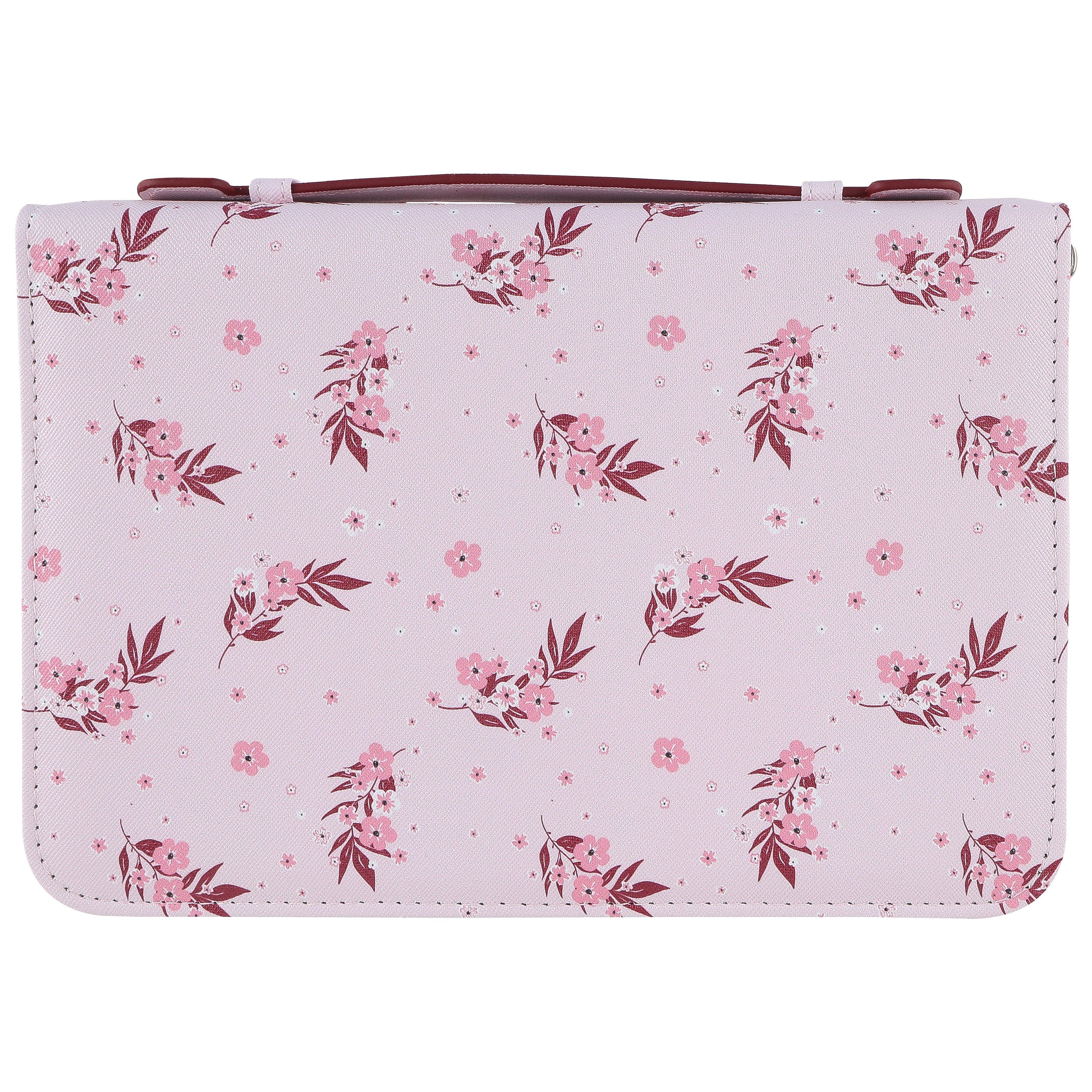 Pink & Red Floral Bible Cover, Polyurethane, L-XL | Mardel | 4187456