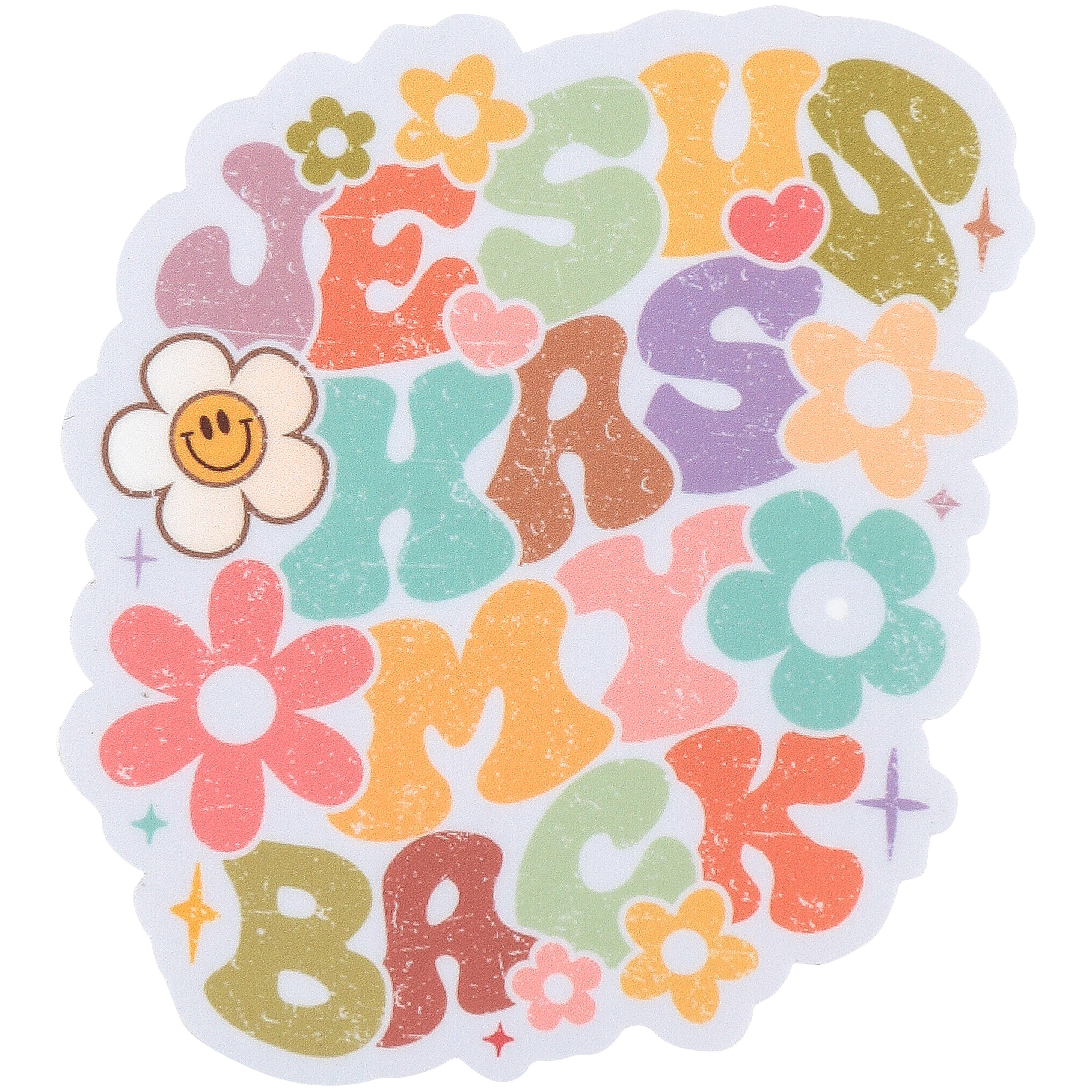 Jesus Has My Back Retro Bubble Letter Sticker, 3 inches | Mardel | 4194734