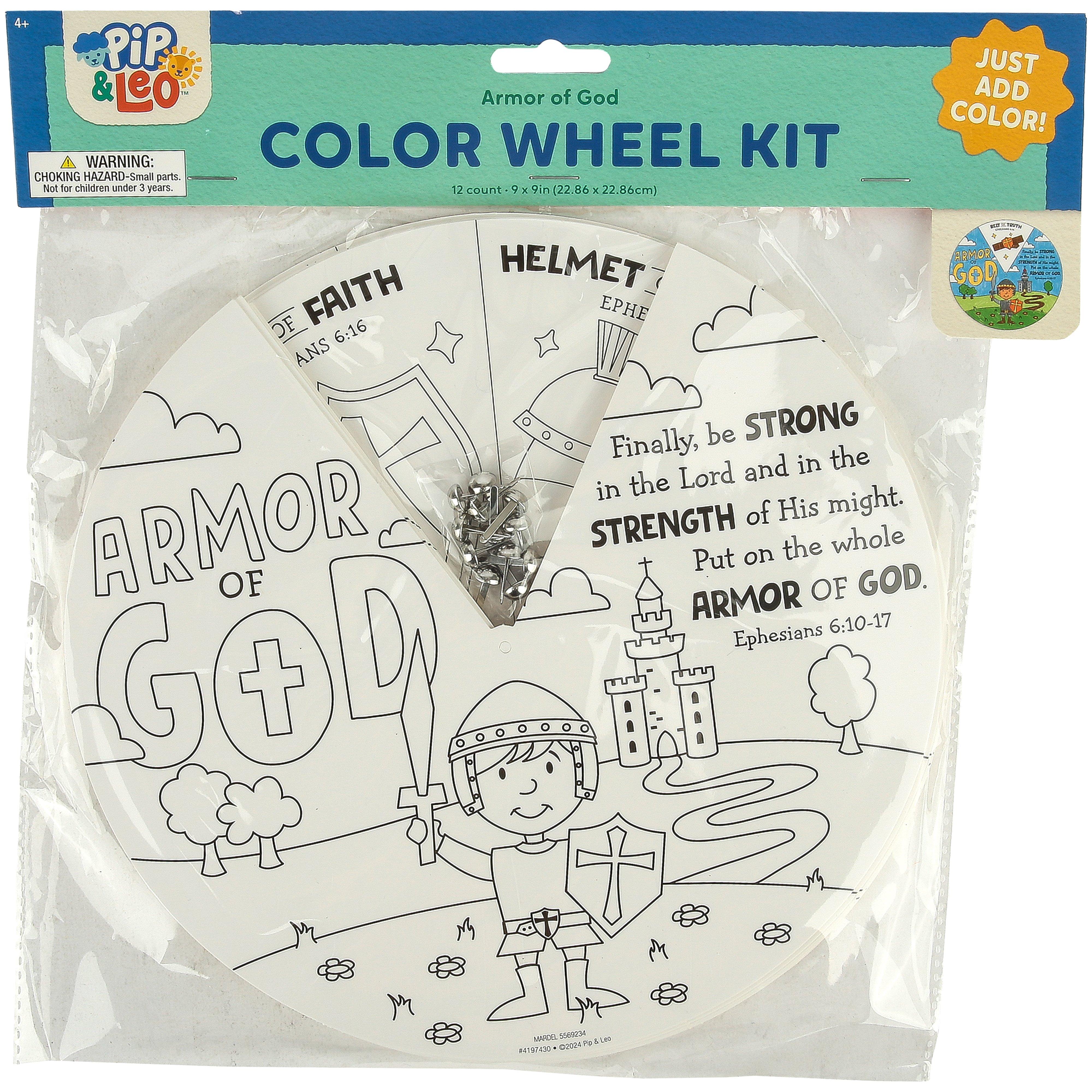 Ephesians 6:10 Armor of God Color Wheel Kit, by Pip & Leo, 12 count, 9 ...
