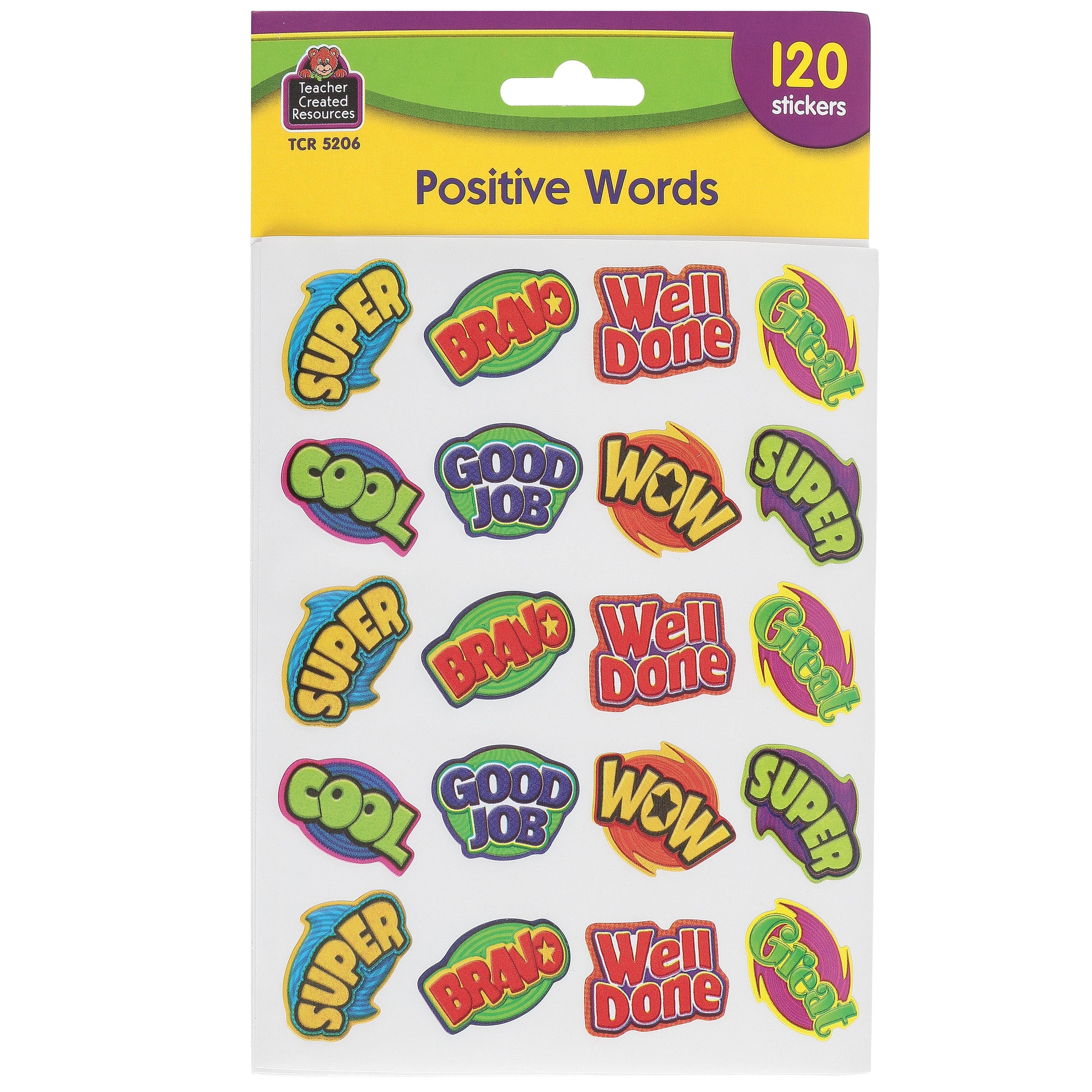 Positive Words Stickers, 1 inch, 120 Pieces | Mardel | 4201943