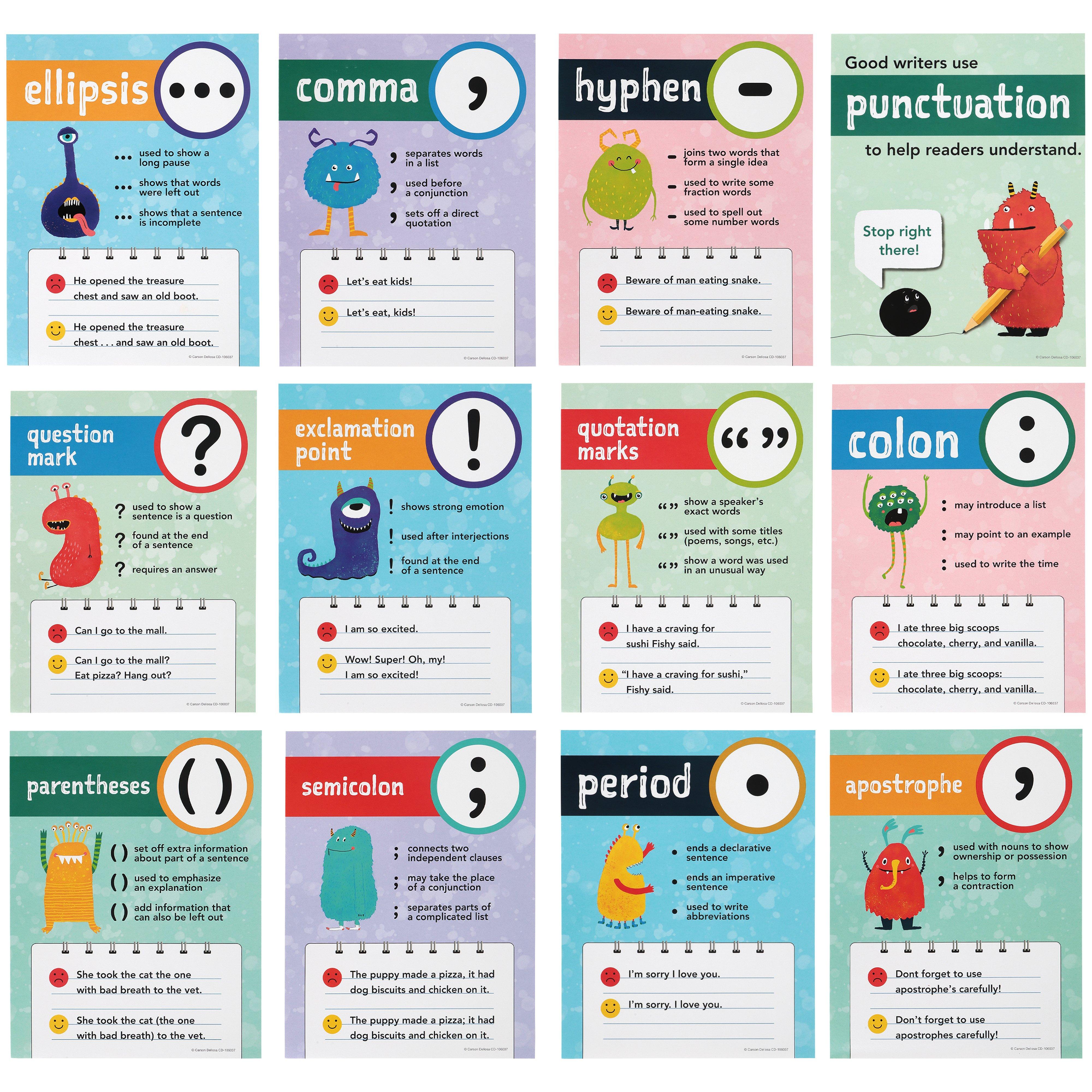 Punctuation Mini Posters, 8.5 x 11 inches, 12 count | Mardel | 4213849
