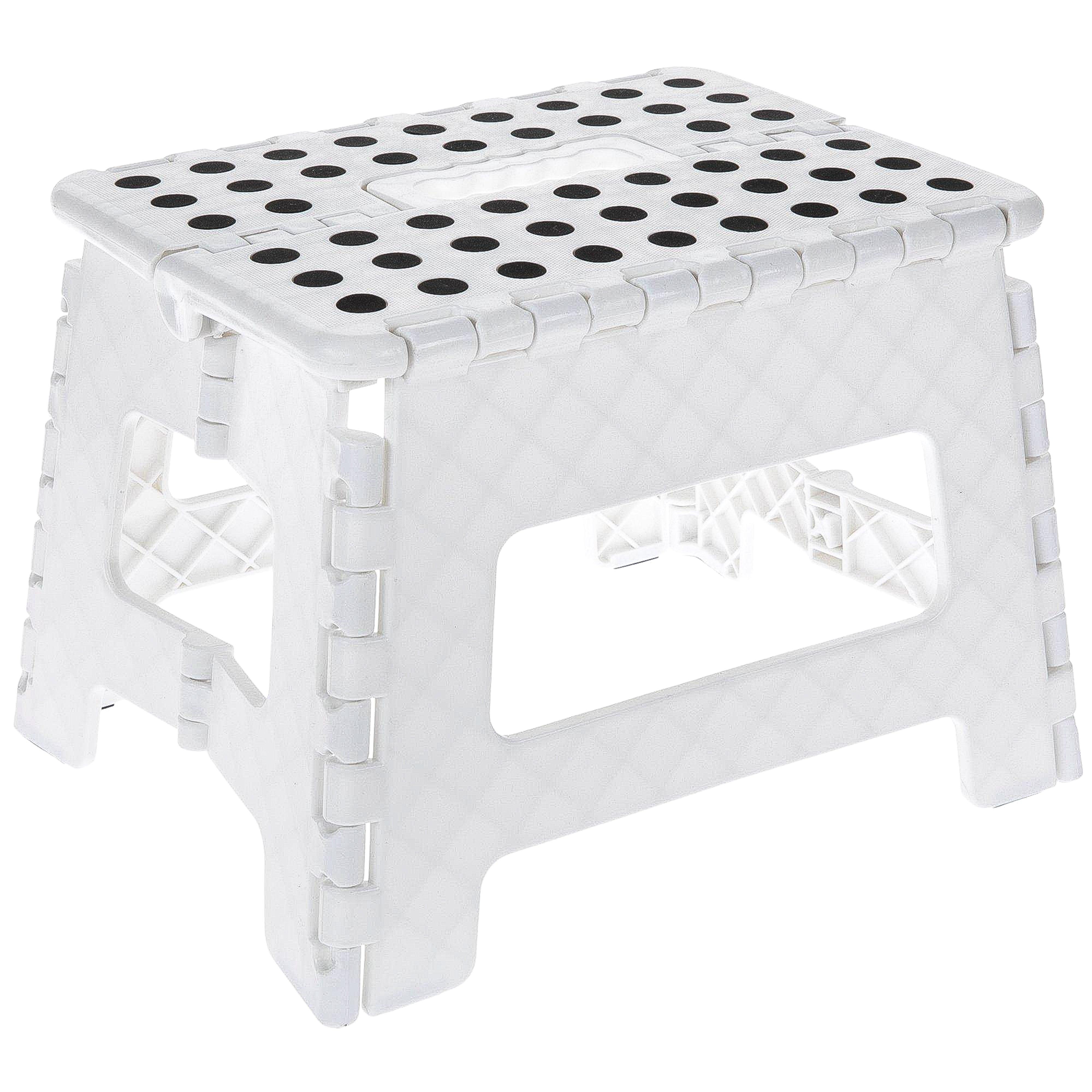 Black & White Folding Step Stool, 8.75 x 12.5 x 10 inches | Mardel ...