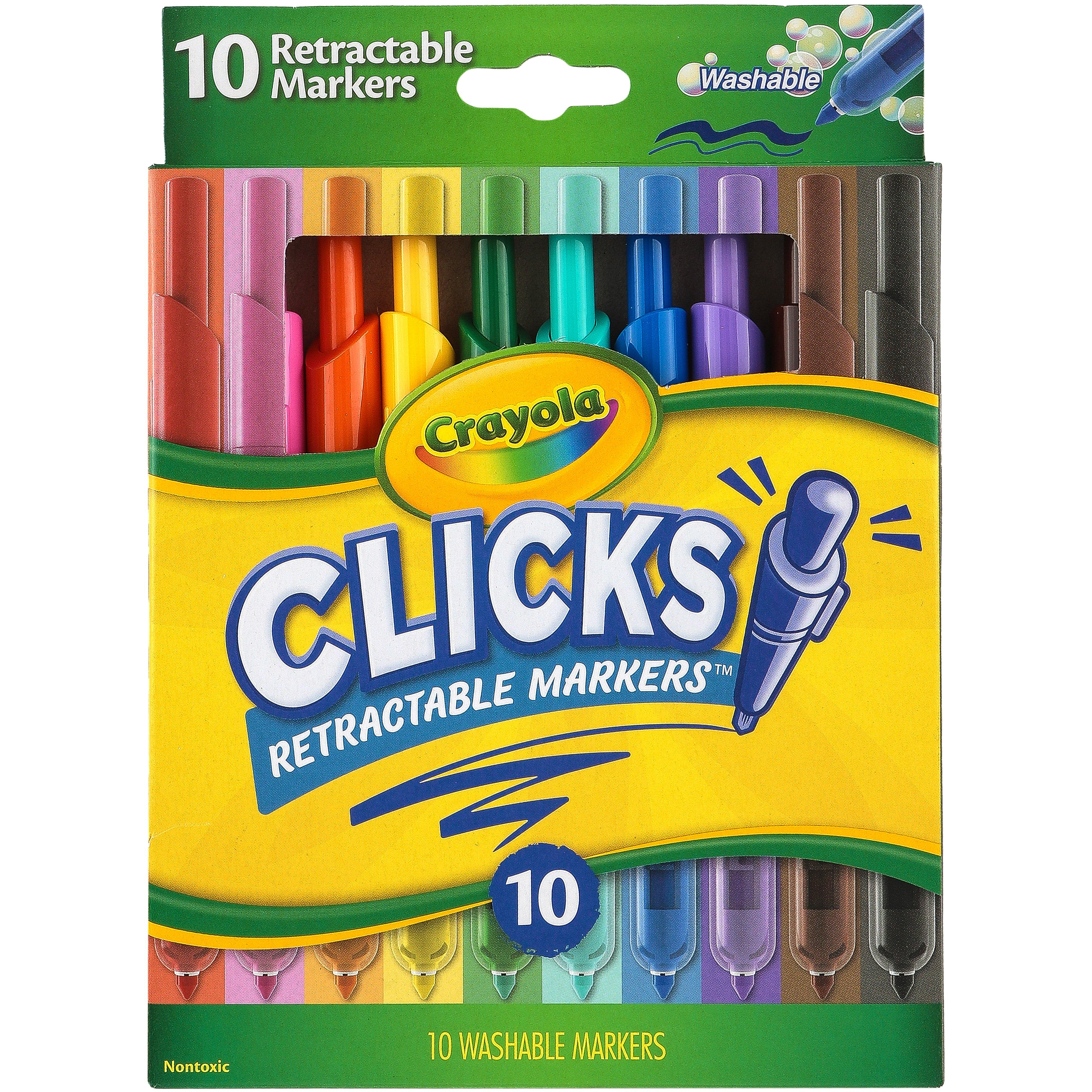 Clicks Primary Retractable Markers, by Crayola, 10 Count | Mardel | 4219150