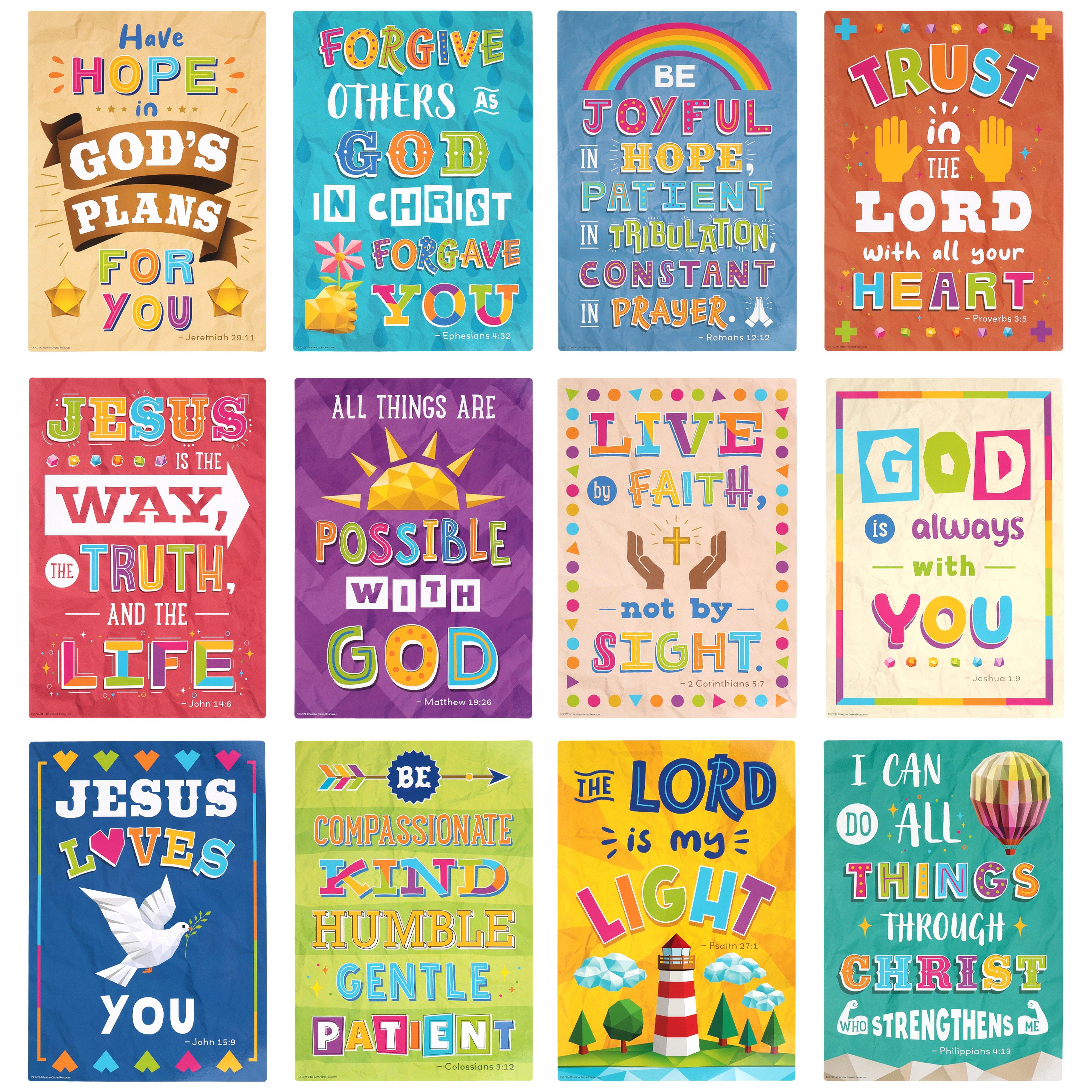 Bible Verses Small Poster Pack, 15.75 x 11 inches, 12 count | Mardel ...