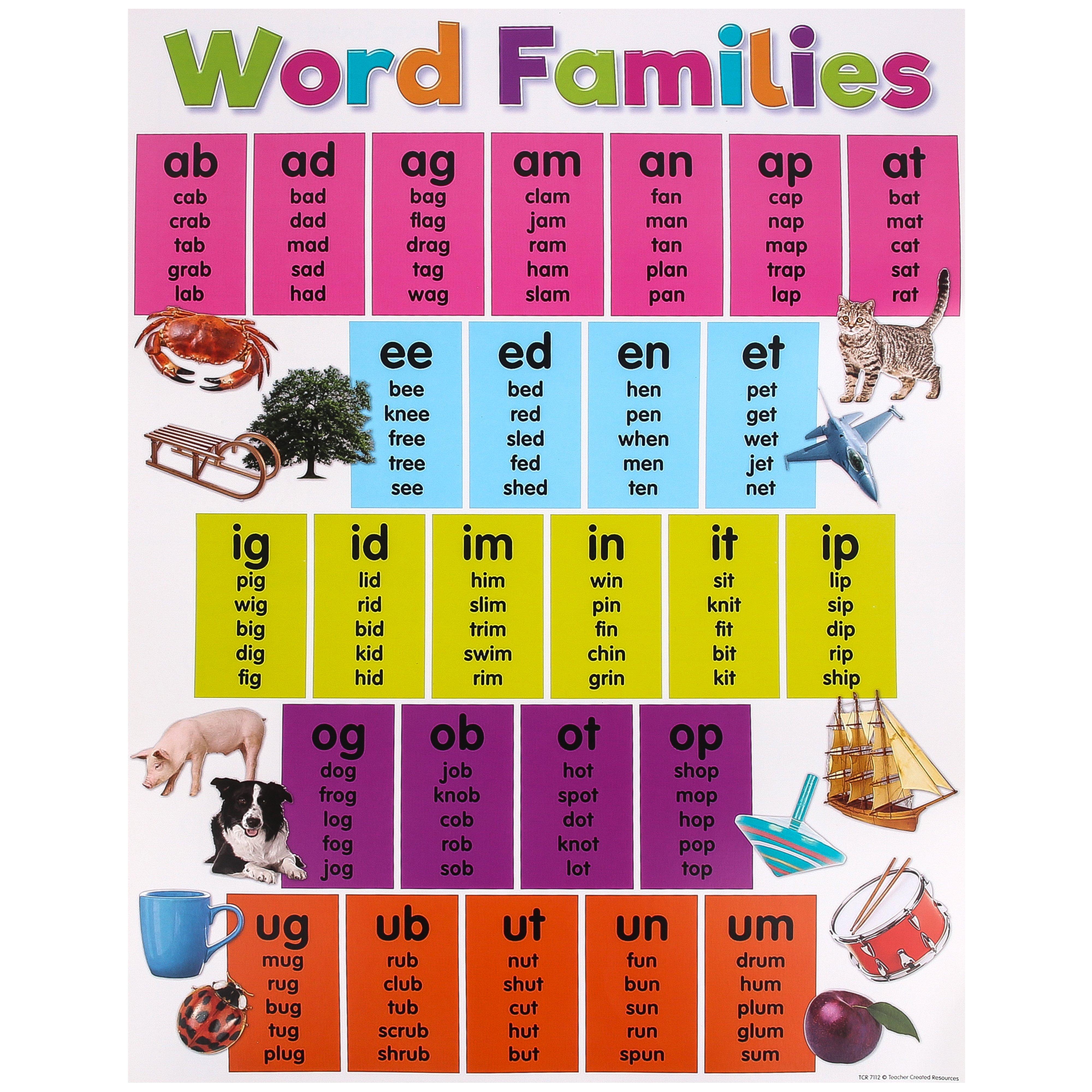 Colorful Word Families Chart, 17 x 22 Inches | Mardel | 4222717