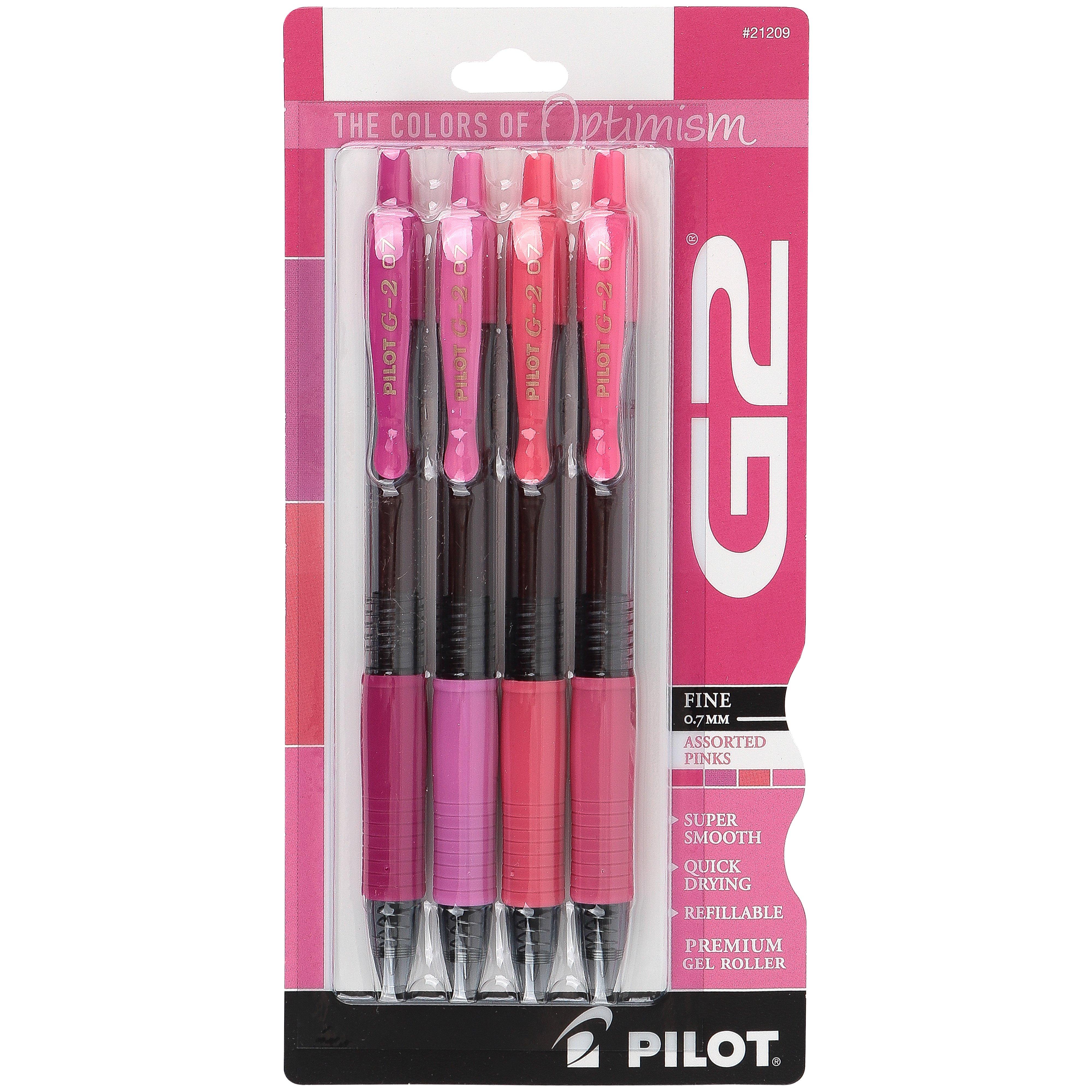 The Colors of Optimism G2 Gel Roller Pens, by Pilot, Assorted Pink, 8 ...