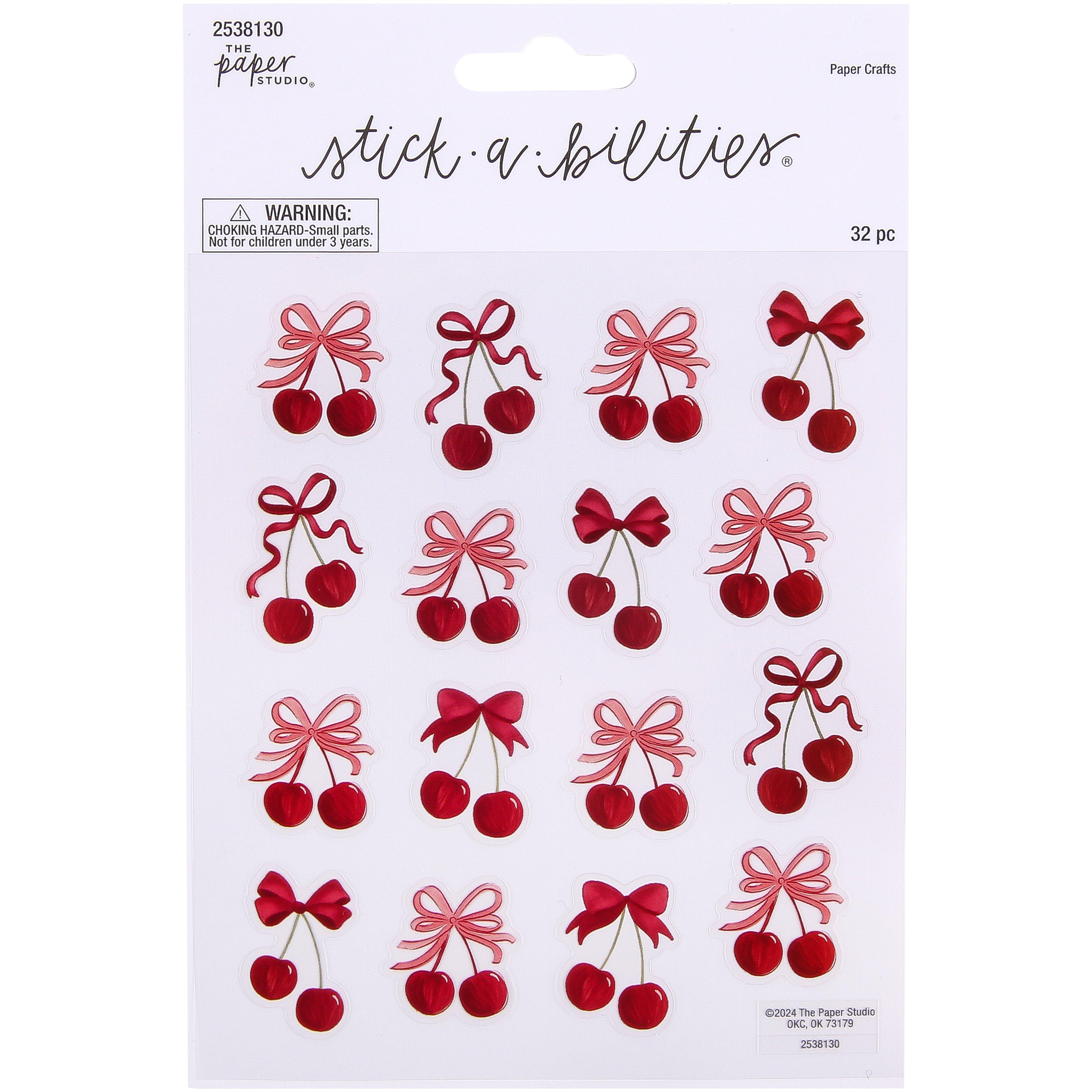 Cherry Ribbon Stickers, 32 count | Mardel | 4250999