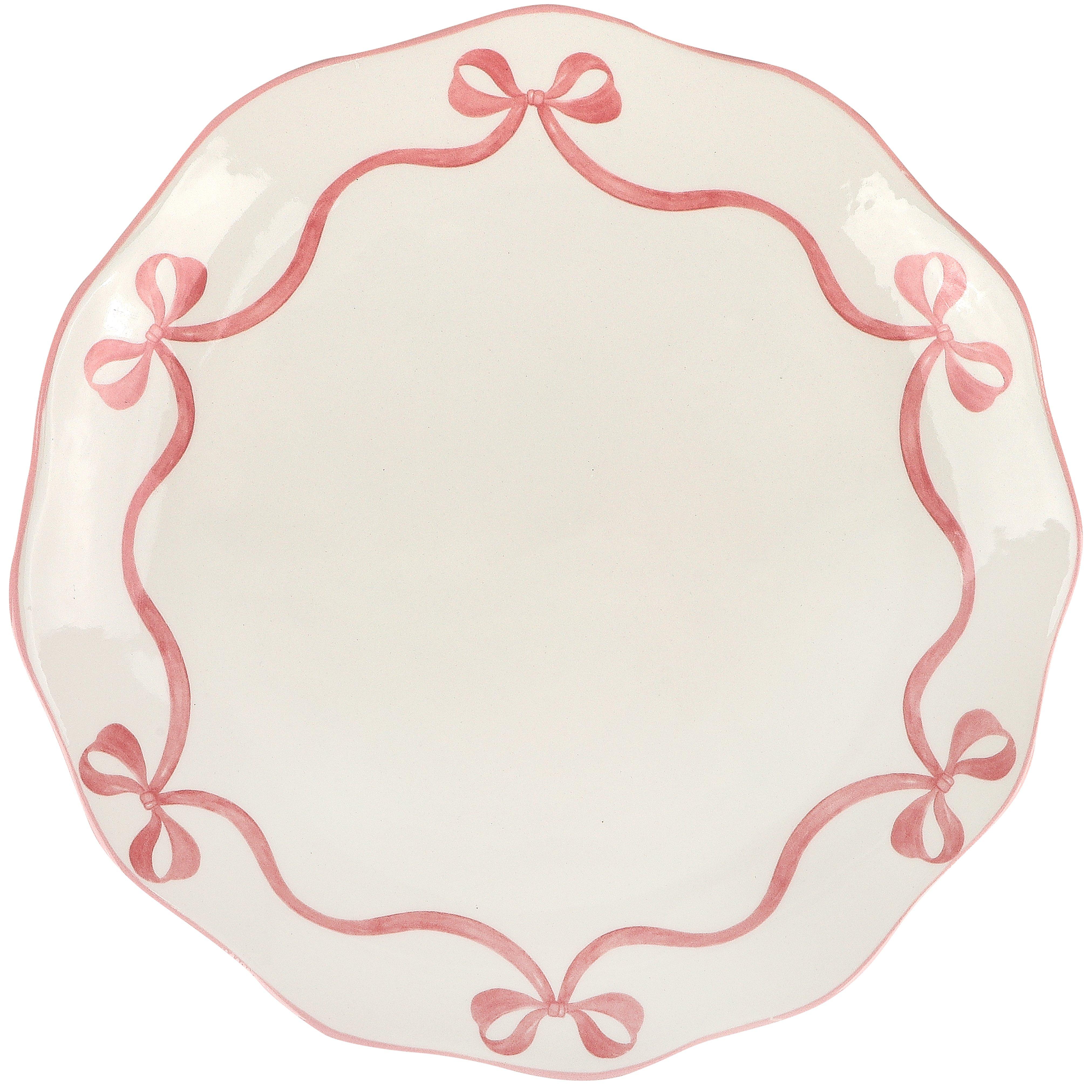 Pink Bows Dinner Plate, 10.5 x 10.5 x 1.25 Inches | Mardel | 4261285