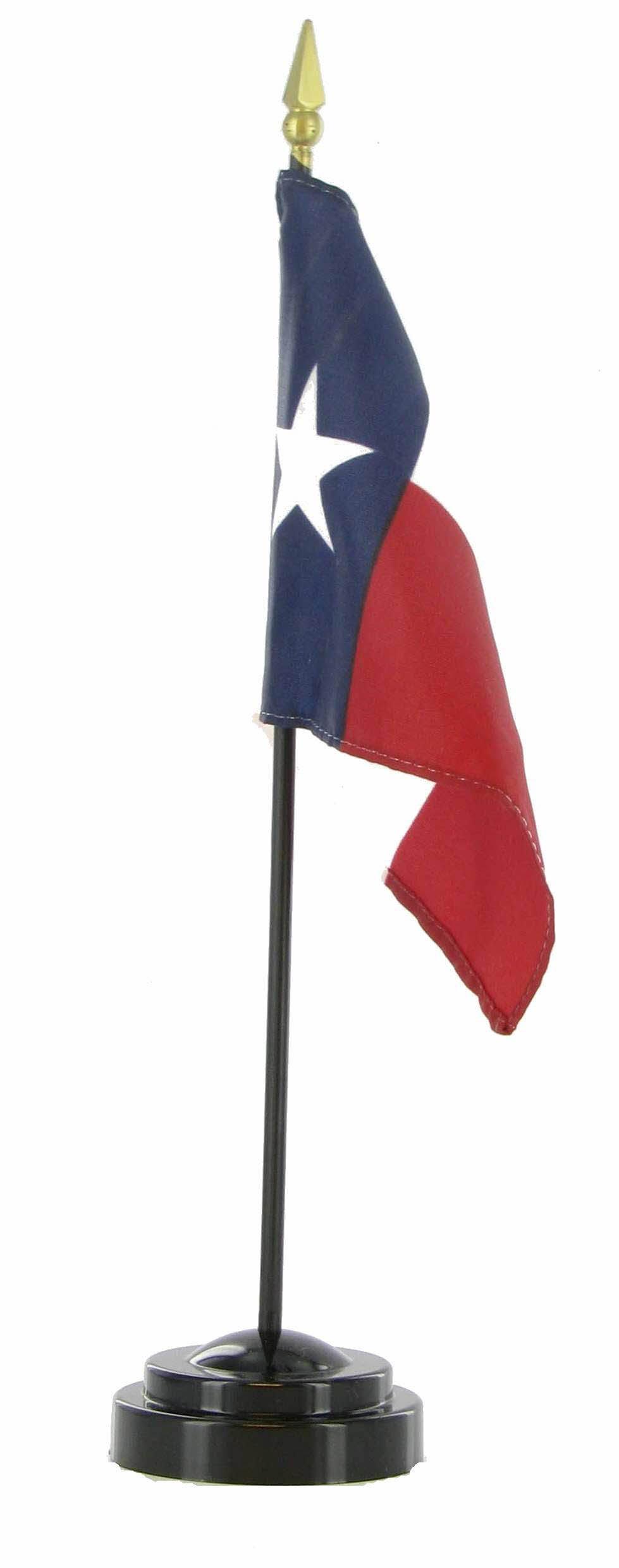 Texas State Flag with Rod, 4 x 6 Inches, Multi-Colored, 2 Pieces ...
