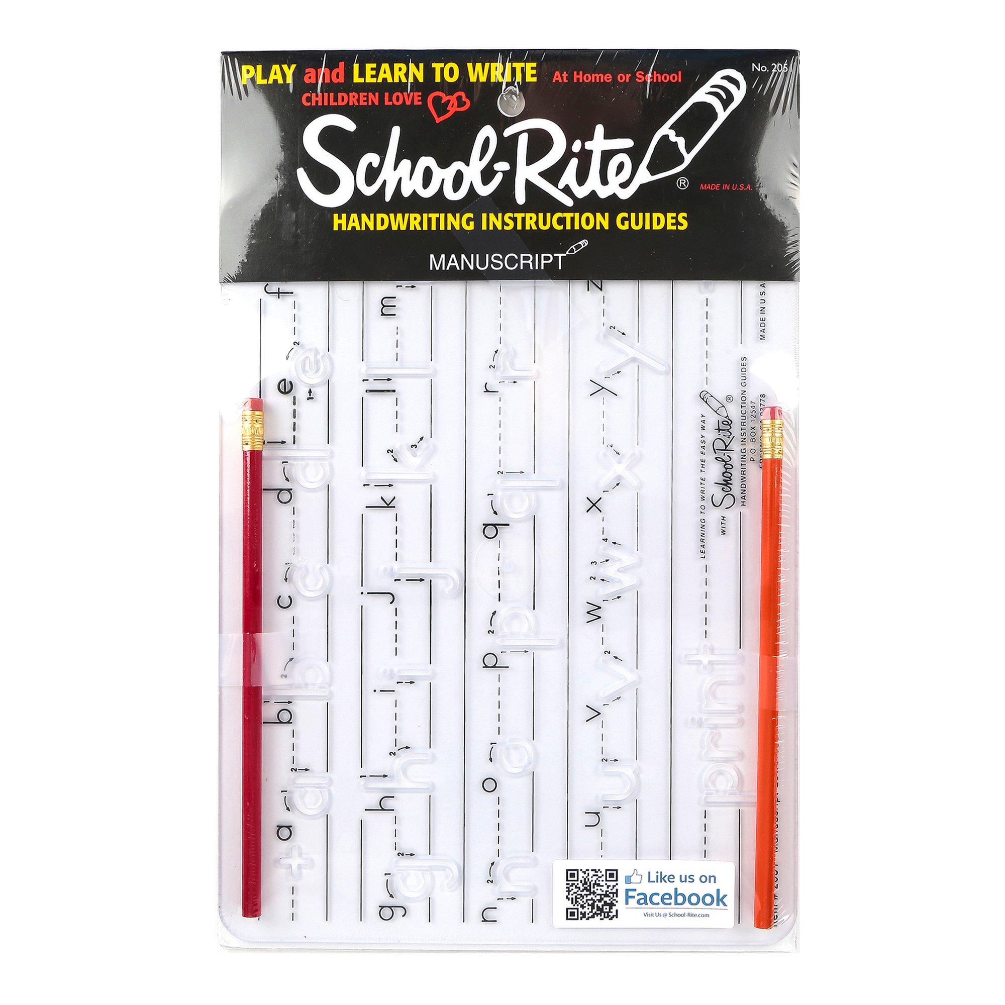 School Rite, Lowercase Manuscript Template, Plastic, 8 1/2 x 11 Inches ...