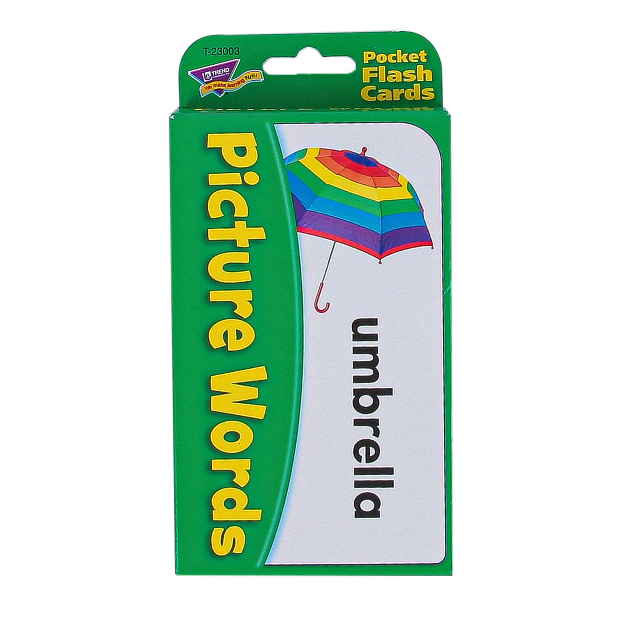 Picture Words Pocket Flash Cards, 56 Cards, Ages 4-7 | Mardel | 716555