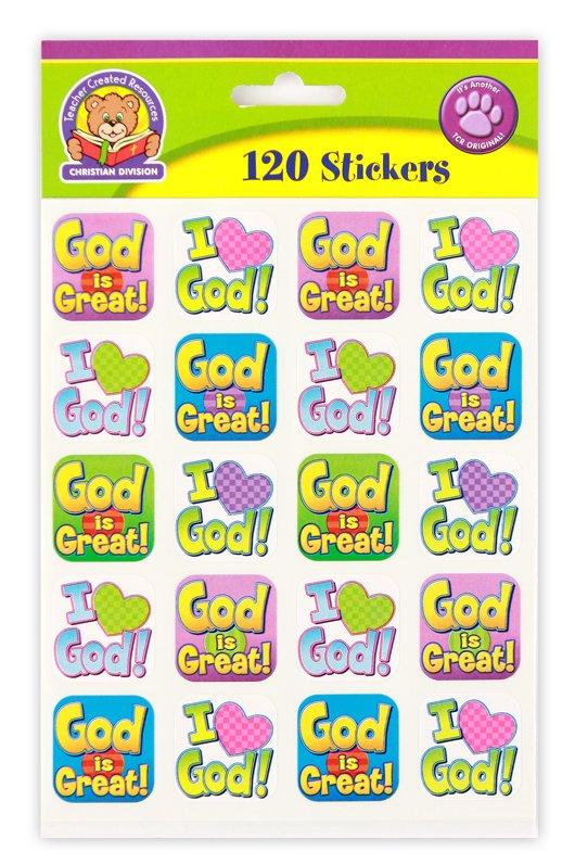 God is Great Stickers, 1 x 1 Inch, Multi-Colored, Pack of 120 | Mardel ...