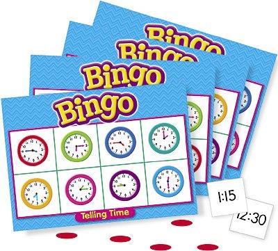 Telling Time Bingo Game, Ages 6 Years and Older, 3 to 36 Players ...