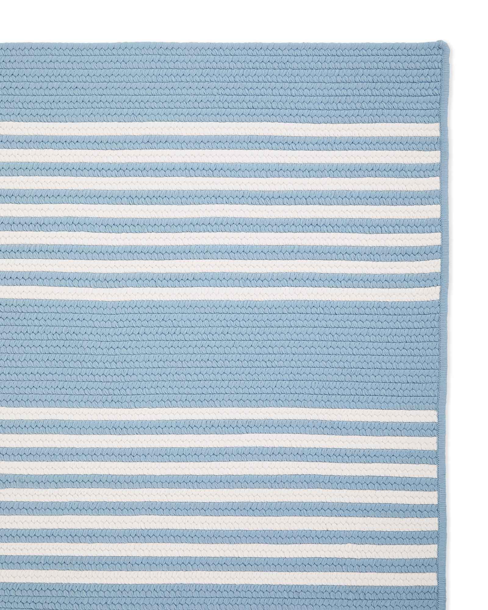 Blue striped rug store