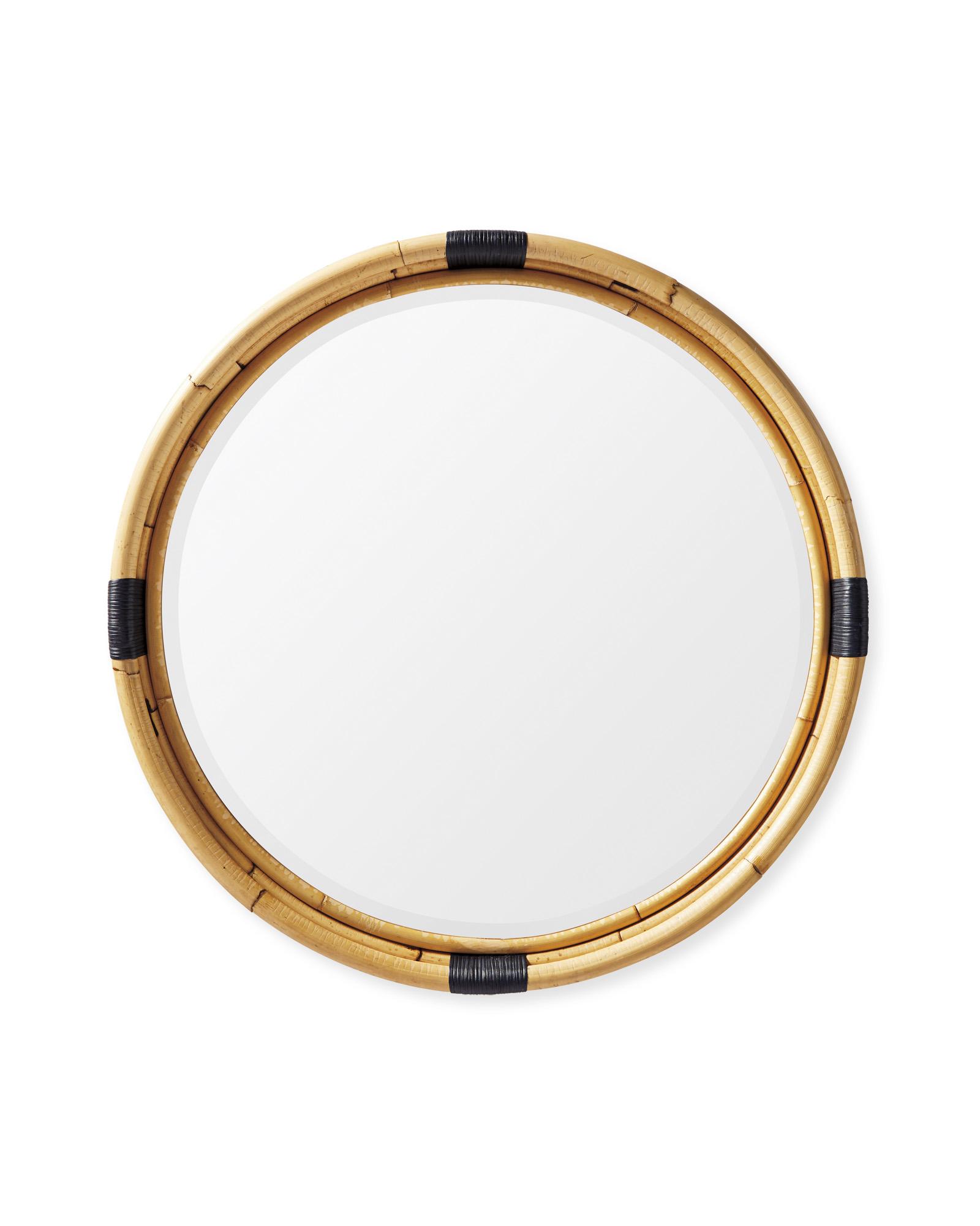 Montara Rattan Mirror - Navy | Serena and Lily