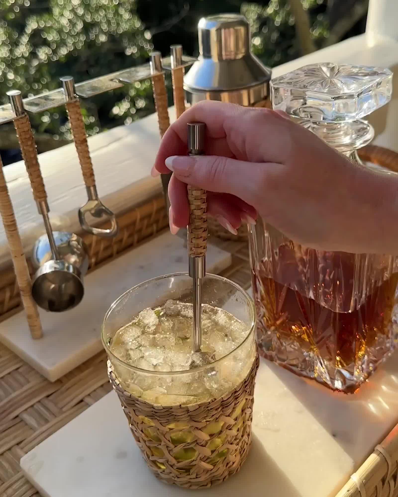 Tulum cocktail tongs in action