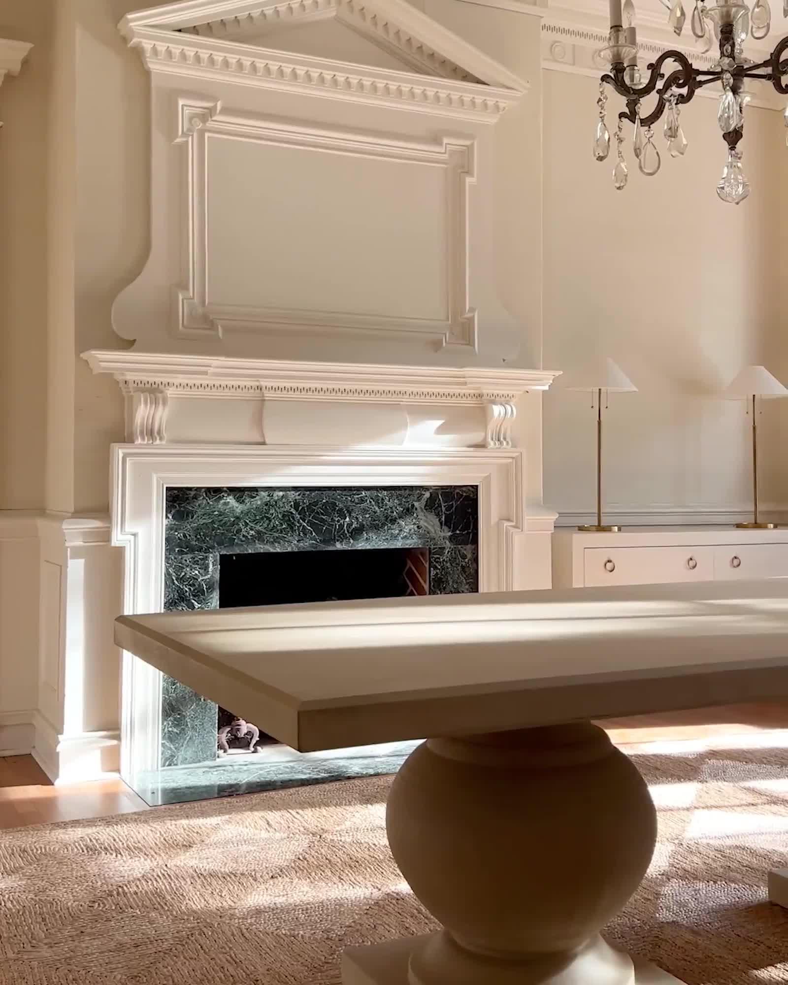 Close up of the Terrace Dining Table in Sandstone